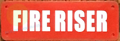 FIRE RISER SIGN (3X8,RED BACKGROUND,ALUMINUM) - HPDSIGNS.NYC