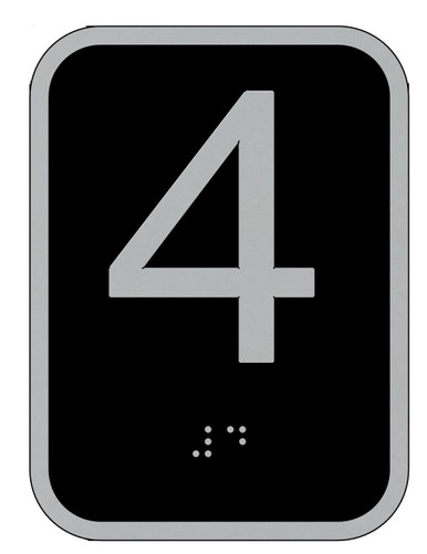 Elevator floor number 4 sign- Elevator Jamb Plate 4 ( 3x4, cast Iron ...