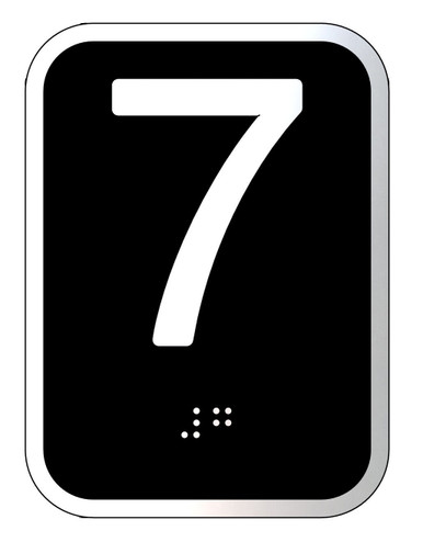 Elevator floor number 7 sign- Elevator Jamb Plate 7 ( 3x4, cast Iron ...