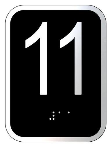 Elevator floor number 11 sign- Elevator Jamb Plate 11 ( 3x4, cast Iron ...