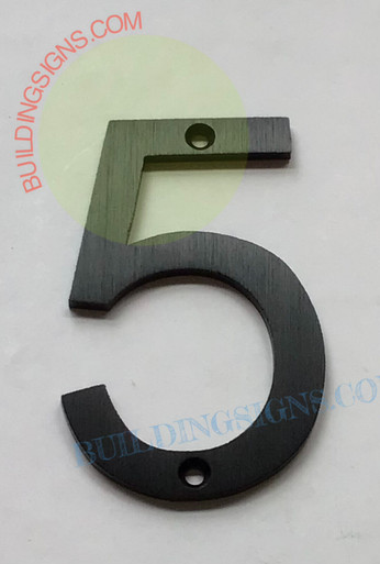 House number 5 sign ( Black Aluminum, 8 inch)-Floating Mount House ...