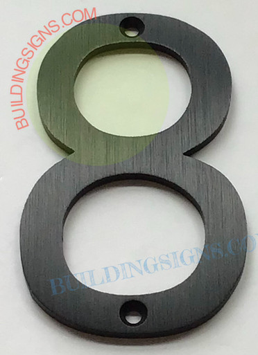 House number 8 sign ( Black Aluminium, 8 inch)-Floating Mount House ...