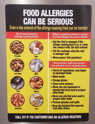 Restaurant Food Allergies sign - Restaurant food allergies poster ...