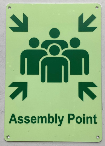 Photoluminescent ASSEMBLY POINT SIGN/GLOW IN THE DARK ASSEMBLY POINT ...