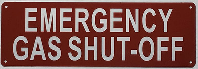 EMERGENCY GAS SHUT-OFF SIGN -REFLECTIVE (Red, Reflective, ALUMINUM, 4X12)