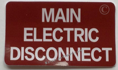 TWO (2) -Main Electric Disconnect Label Decal SIGN (STICKER 3X5,HEAVY ...
