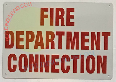 FIRE Department Connection Sign - FDC Sign (Aluminum Reflective, White ...