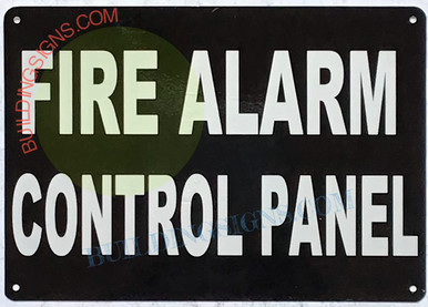 FIRE ALARM CONTROL PANEL SIGN (Black, ALUMINIUM, RUST FREE, 7x10 INCH)