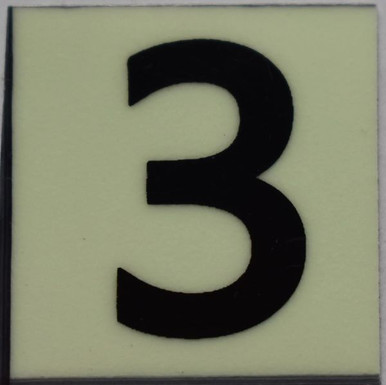 PHOTOLUMINESCENT DOOR NUMBER 3 SIGN (GLOW IN THE DARK HIGH INTENSITY ...