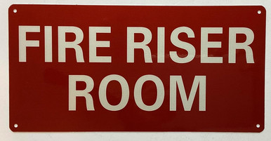 Fire Riser Room Sign, Fire Safety Sign (Red, Reflective, ALUMINUM-RUST ...