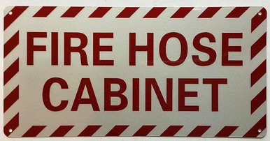Fire Hose Cabinet Sign (Aluminum Reflective !!!, WHITE 6x12)-The zebra ...