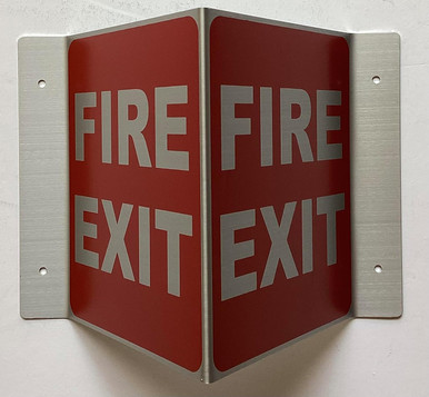 Corridor Fire exit sign-Fire exit Hallway sign (Aluminium,5x6 Silver ...