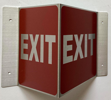 Corridor Exit sign-Exit Hallway sign (Aluminium,5x6 Silver/Red)-le ...