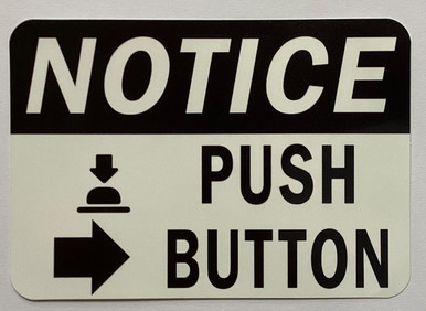 5 pack- NOTICE PUSH BUTTON Decal Sticker (Reflective !!!!,White, 4 MIL ...