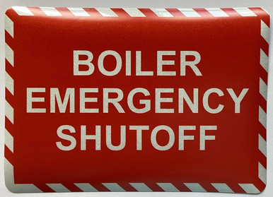 5 PACK -BOILER EMERGENCY SHUT-OFF Decal/STICKER (REFLECTIVE !!!, RED ...