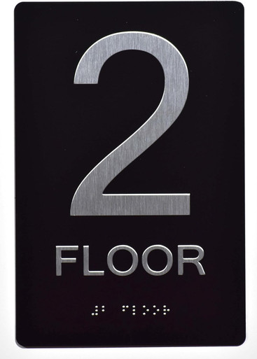 Black Floor number sign -Tactile Graphics Grade 2 Braille Text with ...