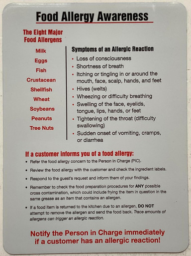 Food Allergy Awareness Sign - Food Allergy Magnet