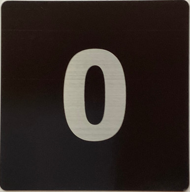 Apartment number 0 sign (4x4 inch, BLACK, double sided tape) - The ...