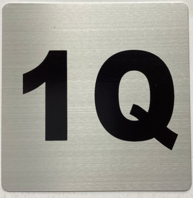 Apartment number 1Q sign (4x4 inch, SILVER, double sided tape) - The ...