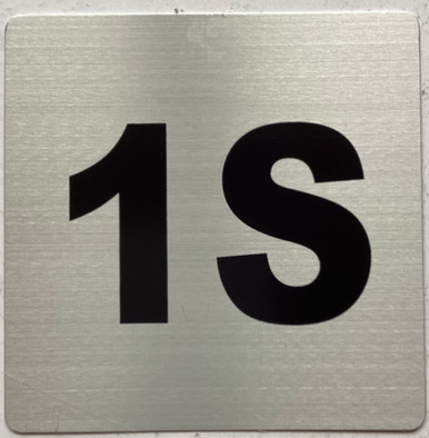 Apartment number 1S sign (4x4 inch, SILVER, double sided tape) - The ...