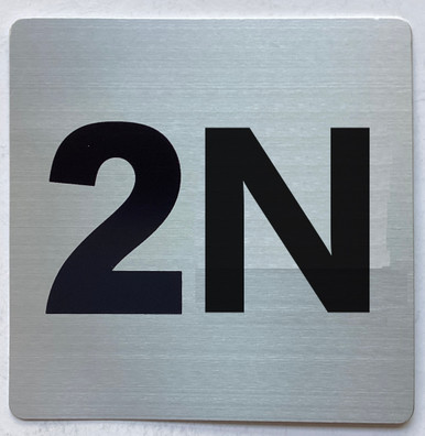 Apartment number 2N sign (4x4 inch, SILVER, double sided tape) - The ...