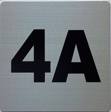 Apartment number 4A sign (4x4 inch, SILVER, double sided tape) - The ...