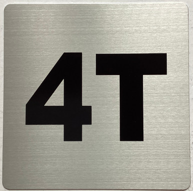 Apartment number 4T sign (4x4 inch, SILVER, double sided tape) - The ...