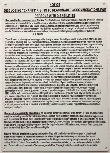 HPD Reasonable Accommodation SIGN