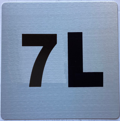Apartment number 7L sign (4x4 inch, SILVER, double sided tape) - The ...