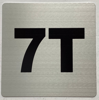 Apartment number 7T sign (4x4 inch, SILVER, double sided tape) - The ...