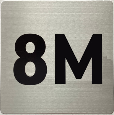 Apartment number 8M sign (4x4 inch, SILVER, double sided tape) - The ...