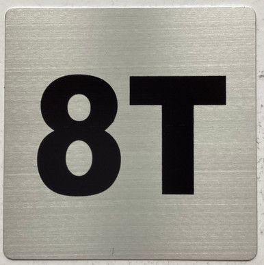 Apartment number 8T sign (4x4 inch, SILVER, double sided tape) - The ...