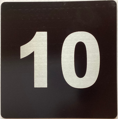 Apartment number 10 sign (4x4 inch, Black, double sided tape) - The ...