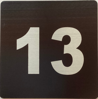 Apartment number 13 sign (4x4 inch, Black, double sided tape) - The ...