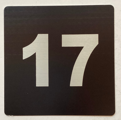 Apartment number 17 sign (4x4 inch, Black, double sided tape) - The ...