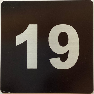 Apartment number 19 sign (4x4 inch, Black, double sided tape) - The ...