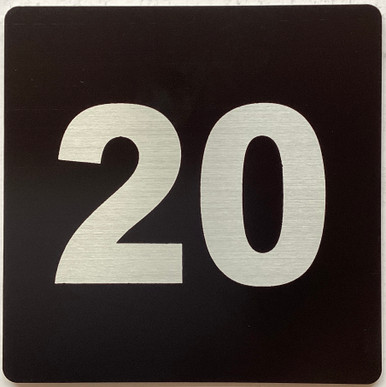 Apartment number 20 sign (4x4 inch, Black, double sided tape) - The ...