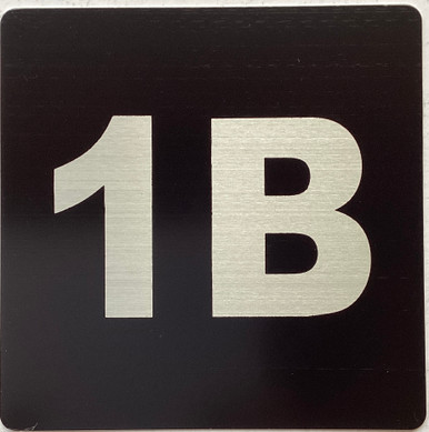 Apartment number 1B sign (4x4 inch, Black, double sided tape) - The ...