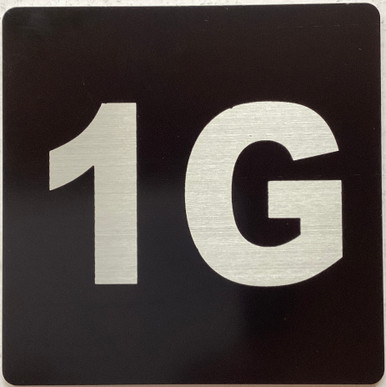 Apartment number 1G sign (4x4 inch, Black, double sided tape) - The ...