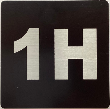 Apartment number 1H sign (4x4 inch, Black, double sided tape) - The ...