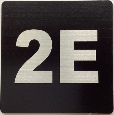 Apartment number 2E sign (4x4 inch, Black, double sided tape) - The ...