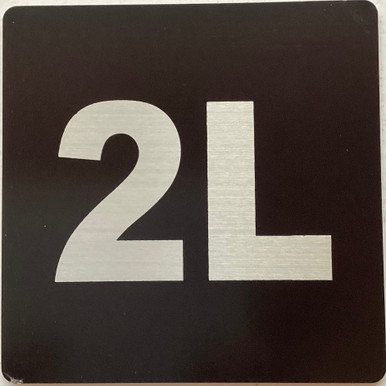 Apartment number 2L sign (4x4 inch, Black, double sided tape) - The ...