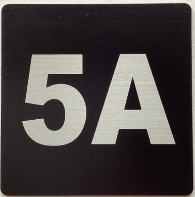 Apartment number 5A sign (4x4 inch, Black, double sided tape) - The ...