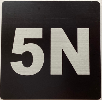 Apartment number 5N sign (4x4 inch, Black, double sided tape) - The ...