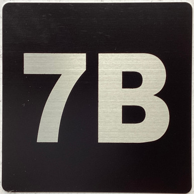 Apartment number 7B sign (4x4 inch, Black, double sided tape) - The ...