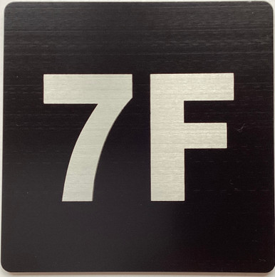 Apartment number 7F sign (4x4 inch, Black, double sided tape) - The ...