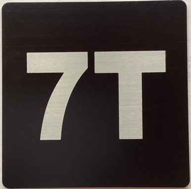 Apartment number 7T sign (4x4 inch, Black, double sided tape) - The ...