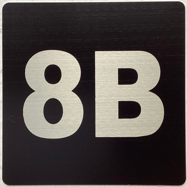 Apartment number 8B sign (4x4 inch, Black, double sided tape) - The ...