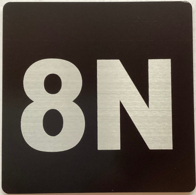 Apartment number 8N sign (4x4 inch, Black, double sided tape) - The ...