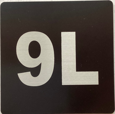 Apartment number 9L sign (4x4 inch, Black, double sided tape) - The ...